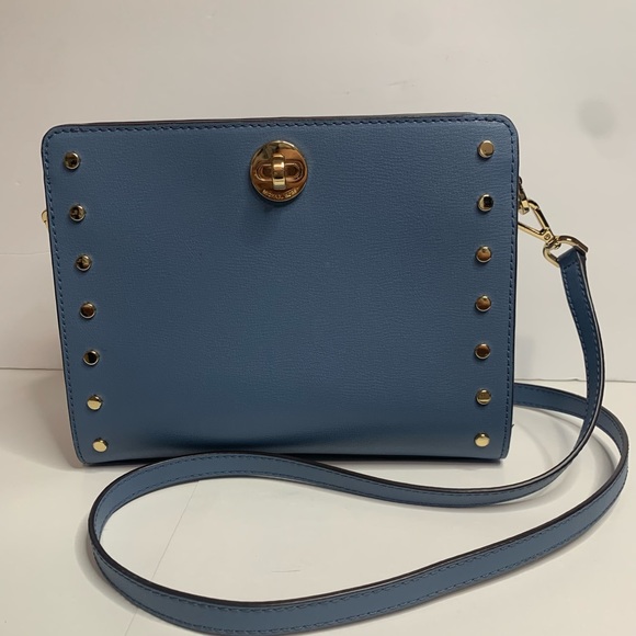 Michael Kors | Bags | Michael Kors Rivington Studded Pale Blue ...
